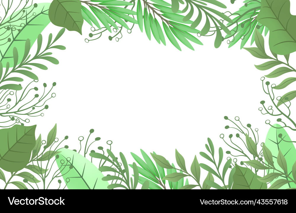 Cover nature botanical banner green border Vector Image