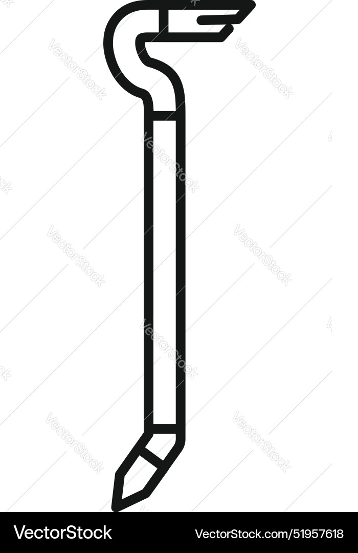 Crowbar icon showing metal tool for prying Vector Image