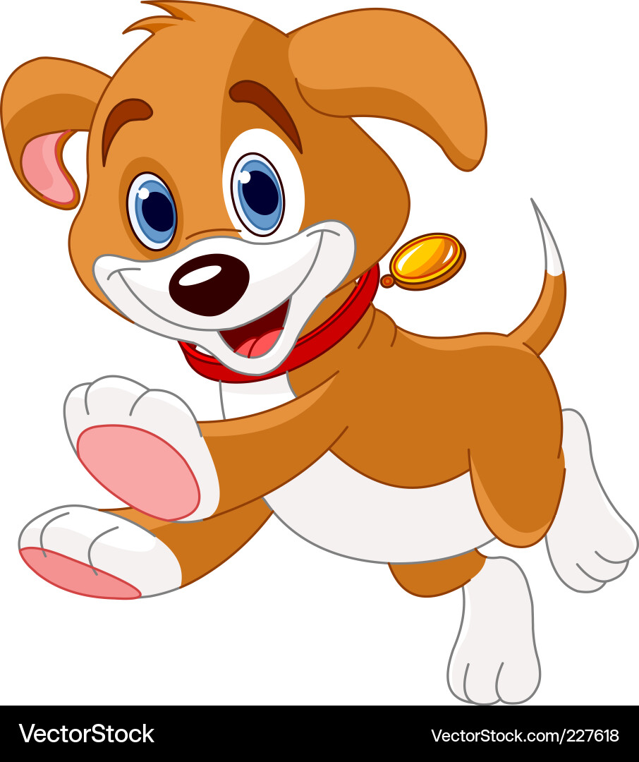 Cute Running Puppy Royalty Free Vector Image - VectorStock