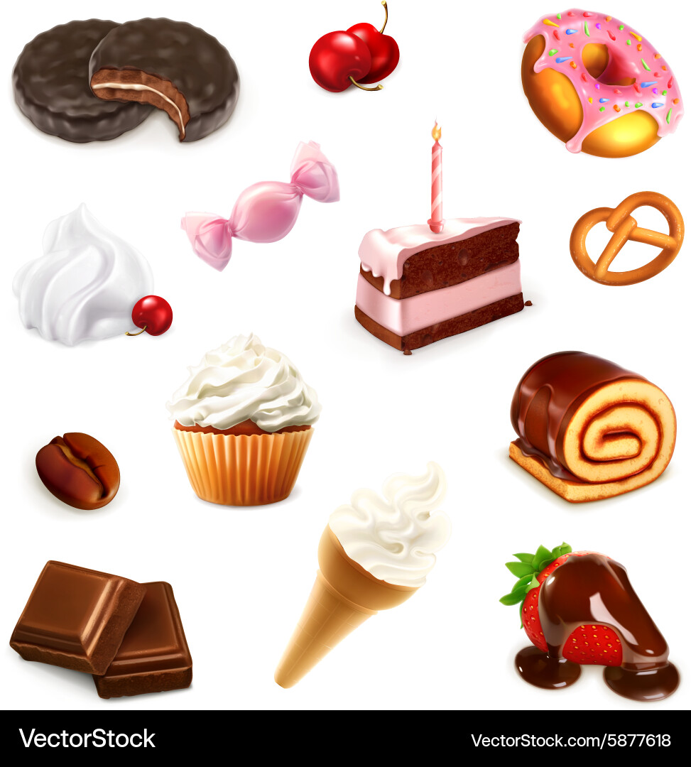 Delicious Confectionery Collection Royalty Free Vector Image