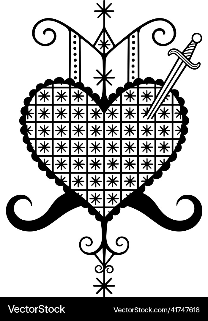 Erzulie Dantor Veve Symbol Royalty Free Vector Image
