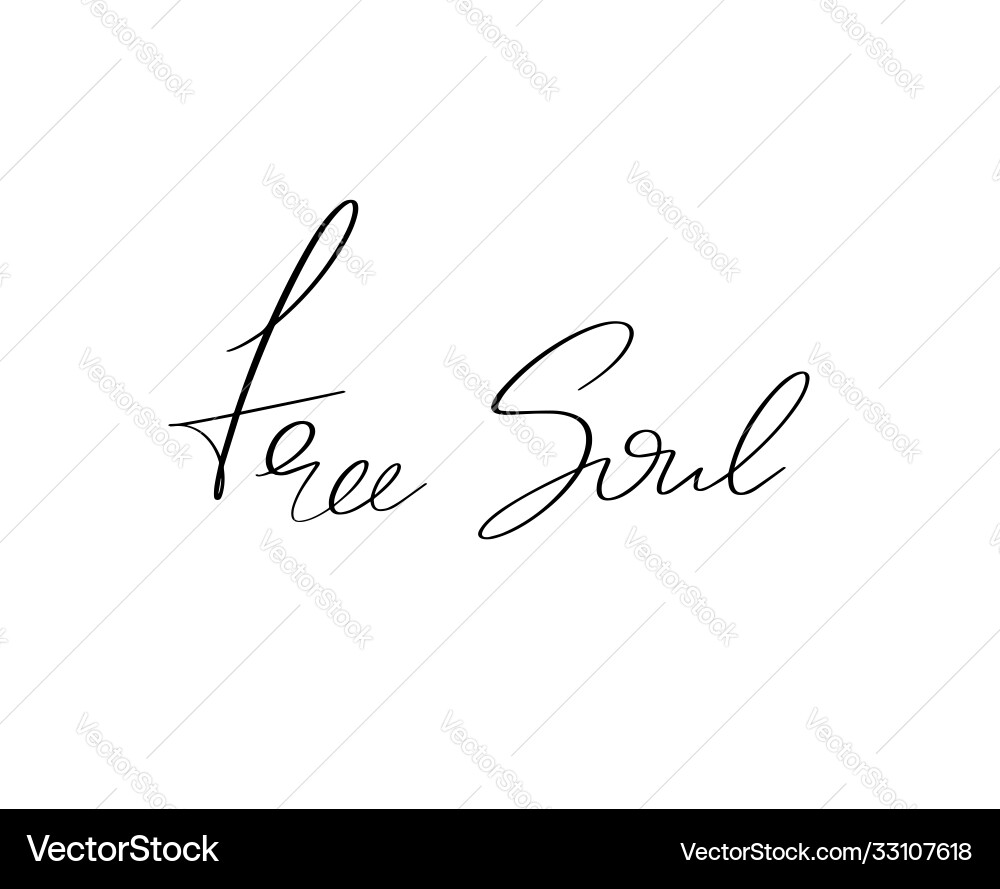 Free soul hand drawn lettering isolated Royalty Free Vector