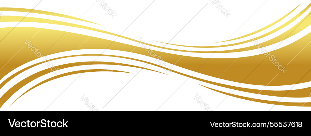 Gold wave curve golden corner shape Royalty Free Vector