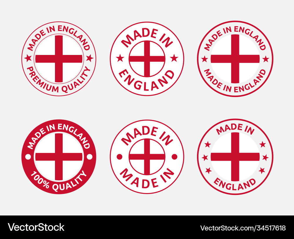 Made in england labels set Royalty Free Vector Image