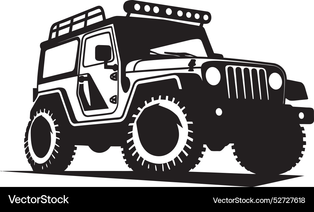 Overlanding with jeep exploring remote Royalty Free Vector