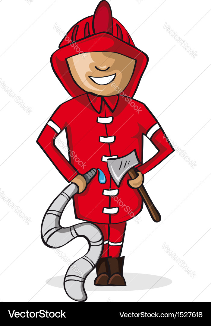 Profession fire man cartoon figure Royalty Free Vector Image