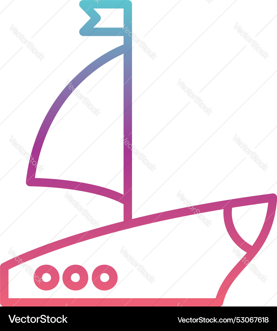 Ship line gradient design Royalty Free Vector Image