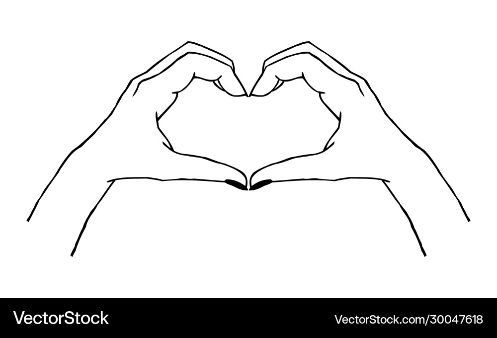 Trendy gesture - heart made with hands Royalty Free Vector