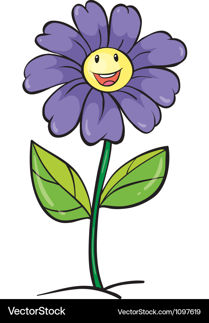 A purple flower Royalty Free Vector Image - VectorStock
