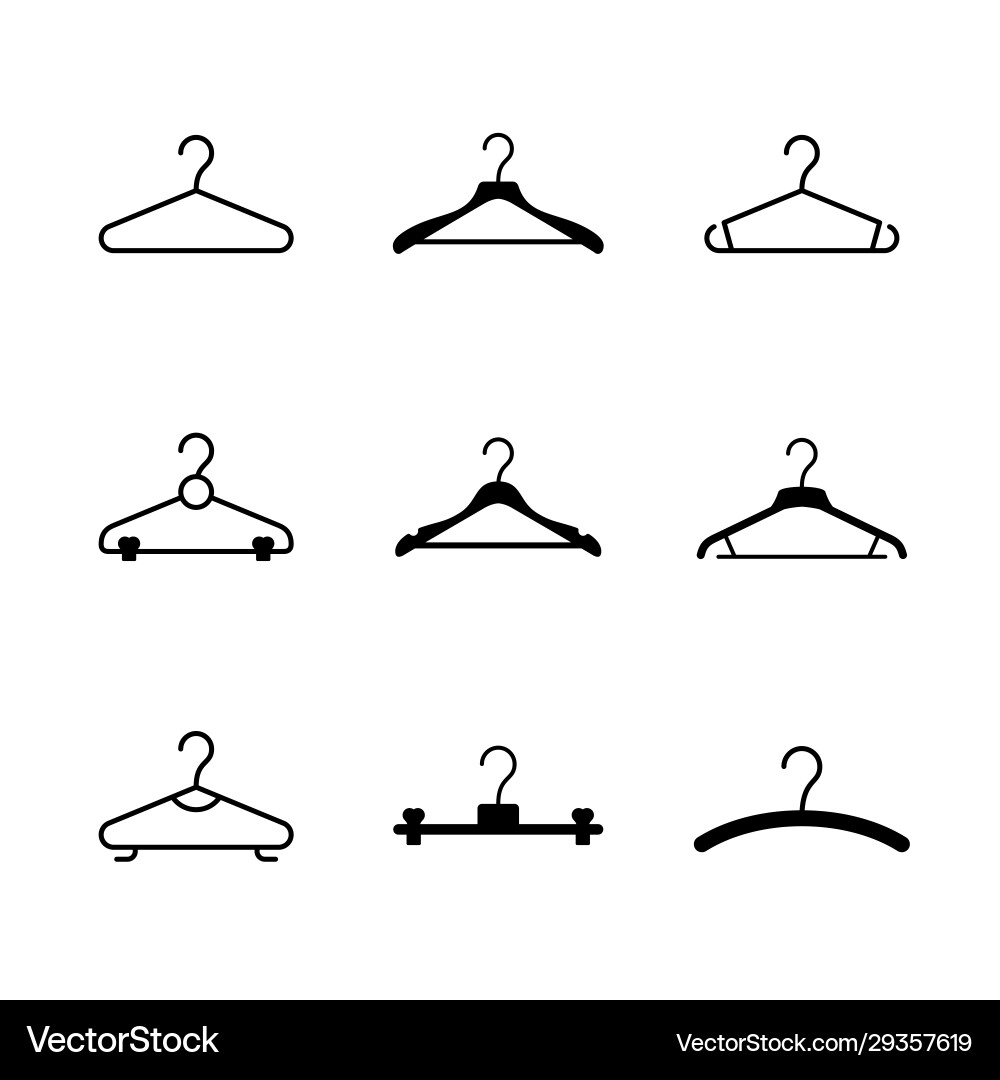Clothes Hangers Icon Set Royalty Free Vector Image