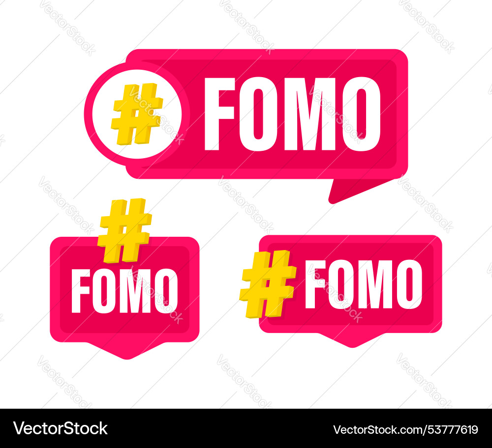 Fear of missing out fomo acronym representing Vector Image