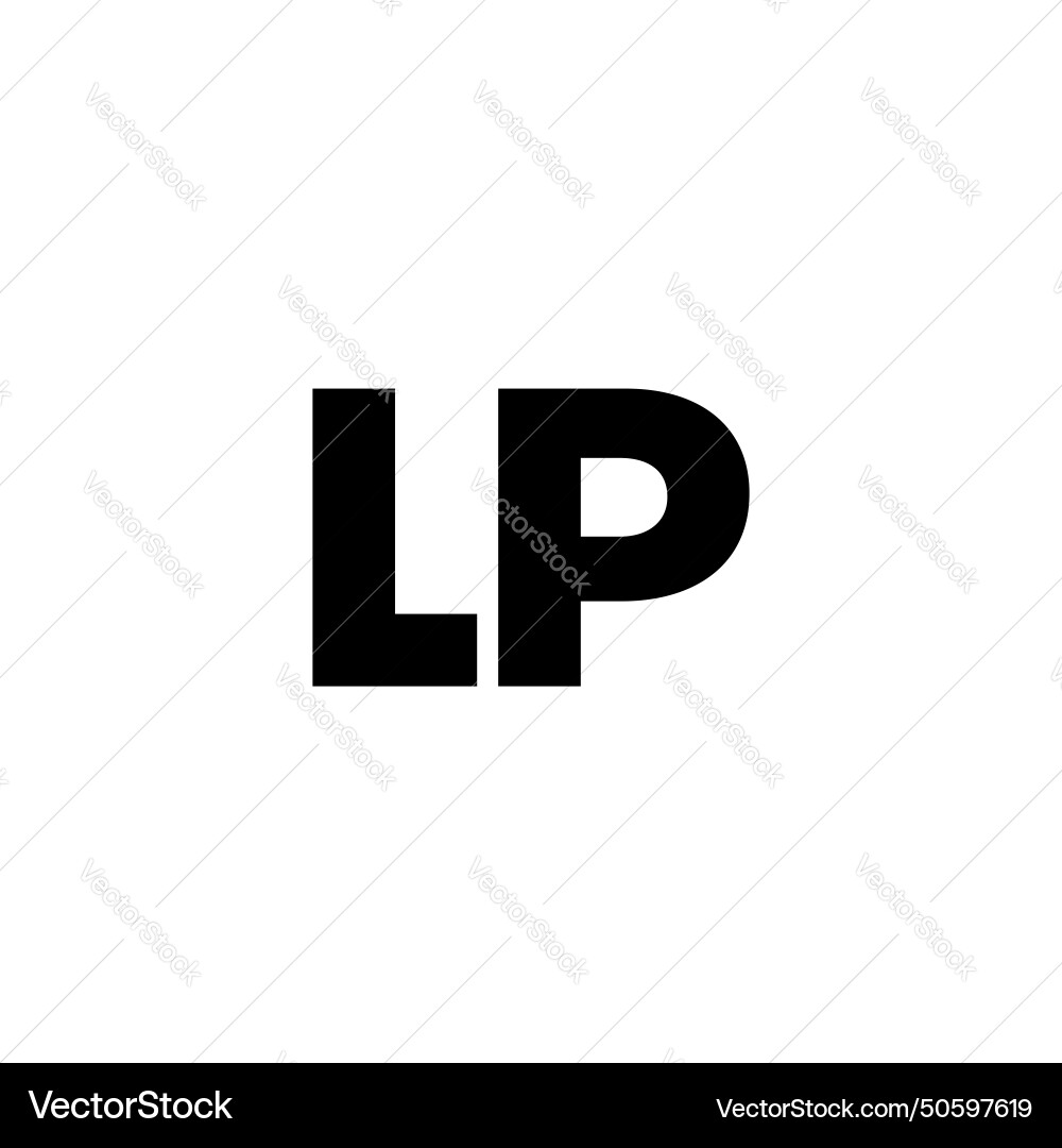 Letter l and p lp logo design template minimal Vector Image