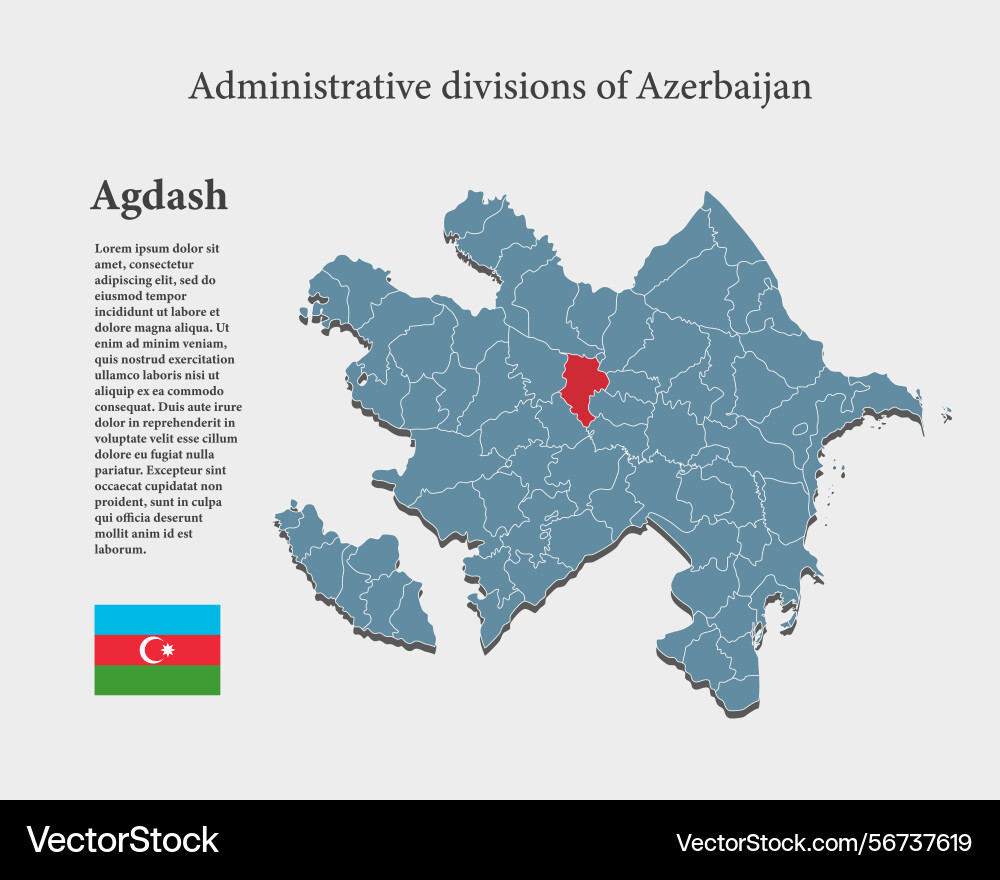 Map of azerbaijan province agdash Royalty Free Vector Image
