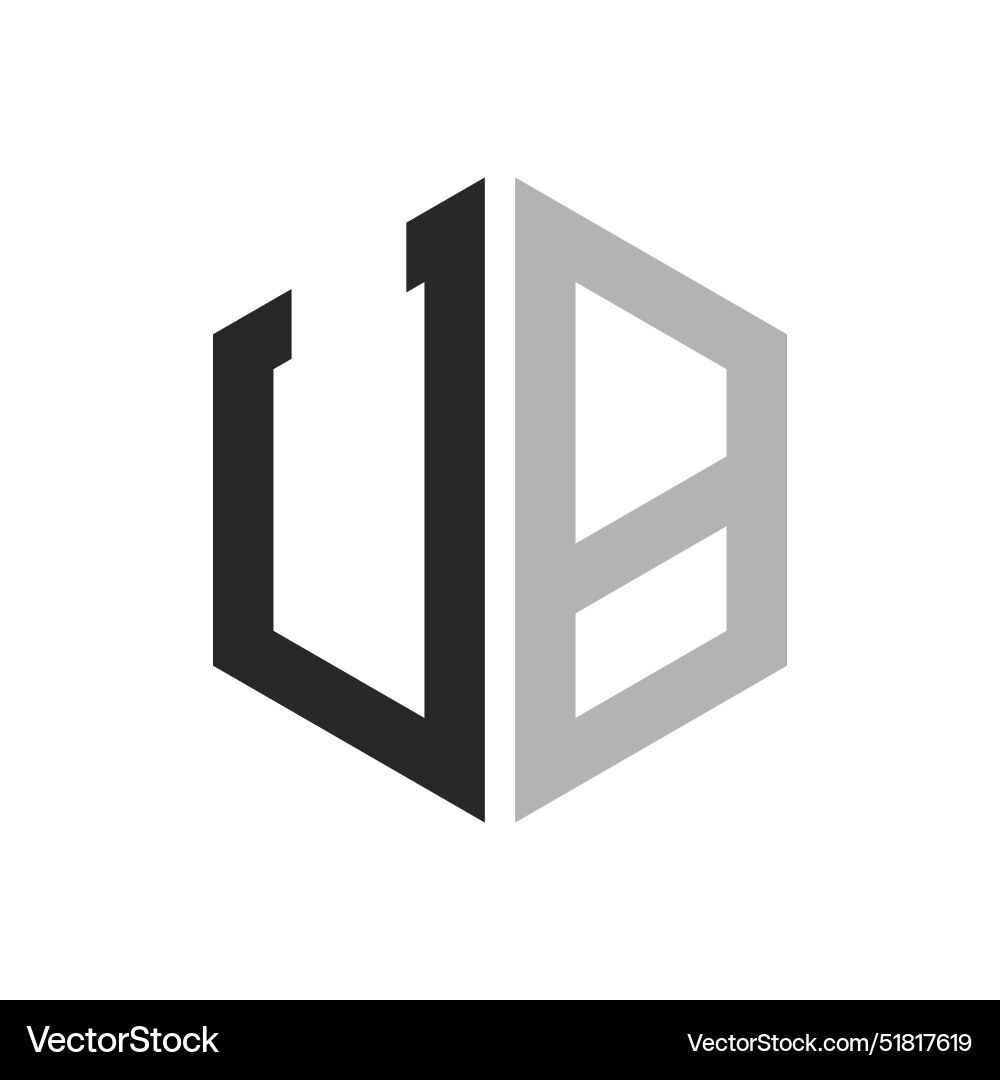 Modern unique hexagon letter ub logo design Vector Image