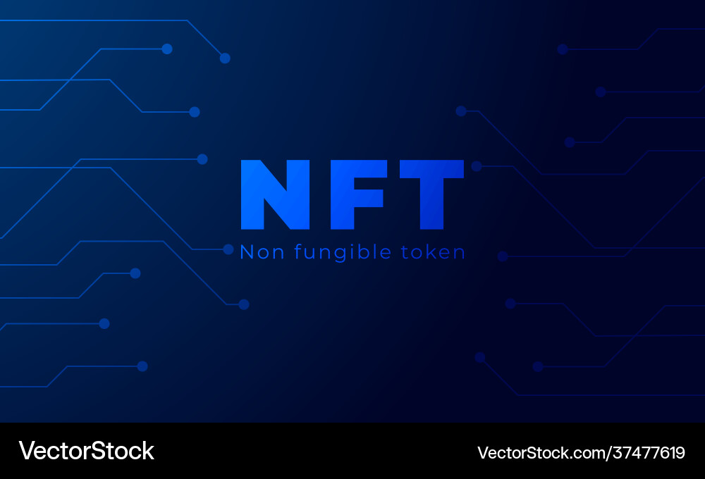 Nft non-fungible token text logo Royalty Free Vector Image