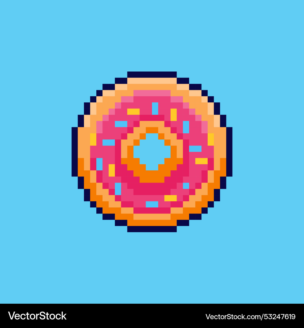 Pixel art donuts food design Royalty Free Vector Image