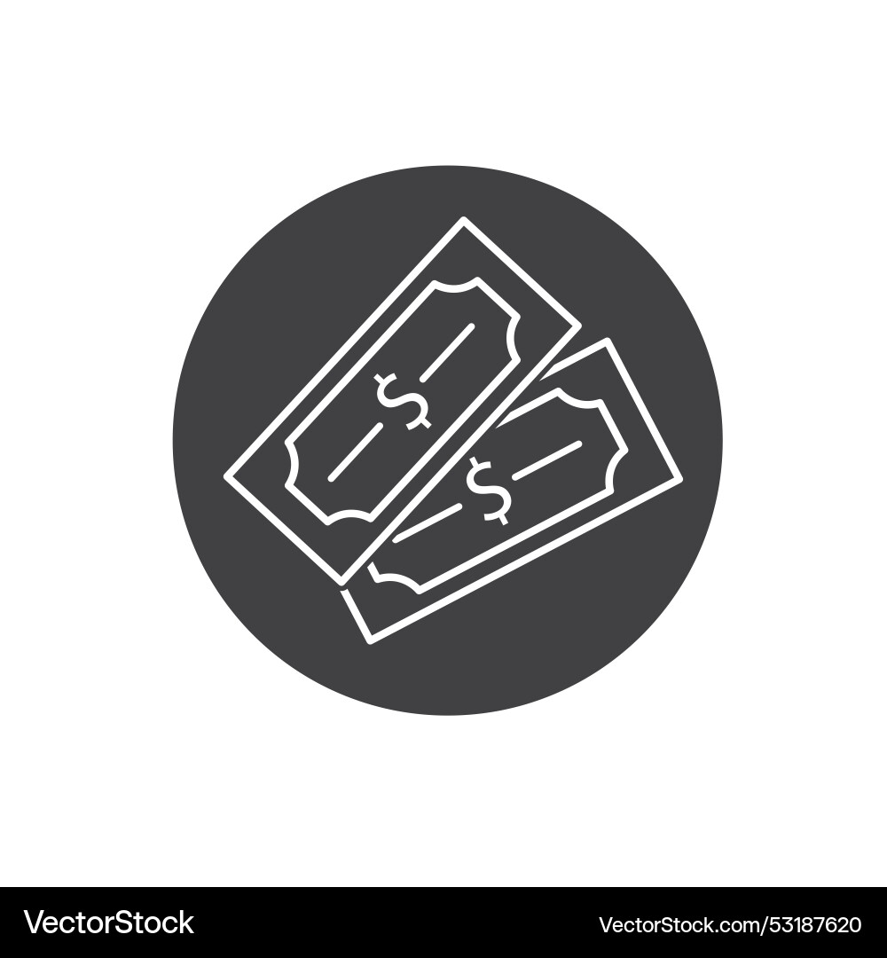 Banknote icon element design template Royalty Free Vector