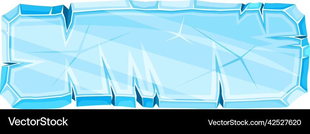 Blue ice rectangular board as shaped element Vector Image