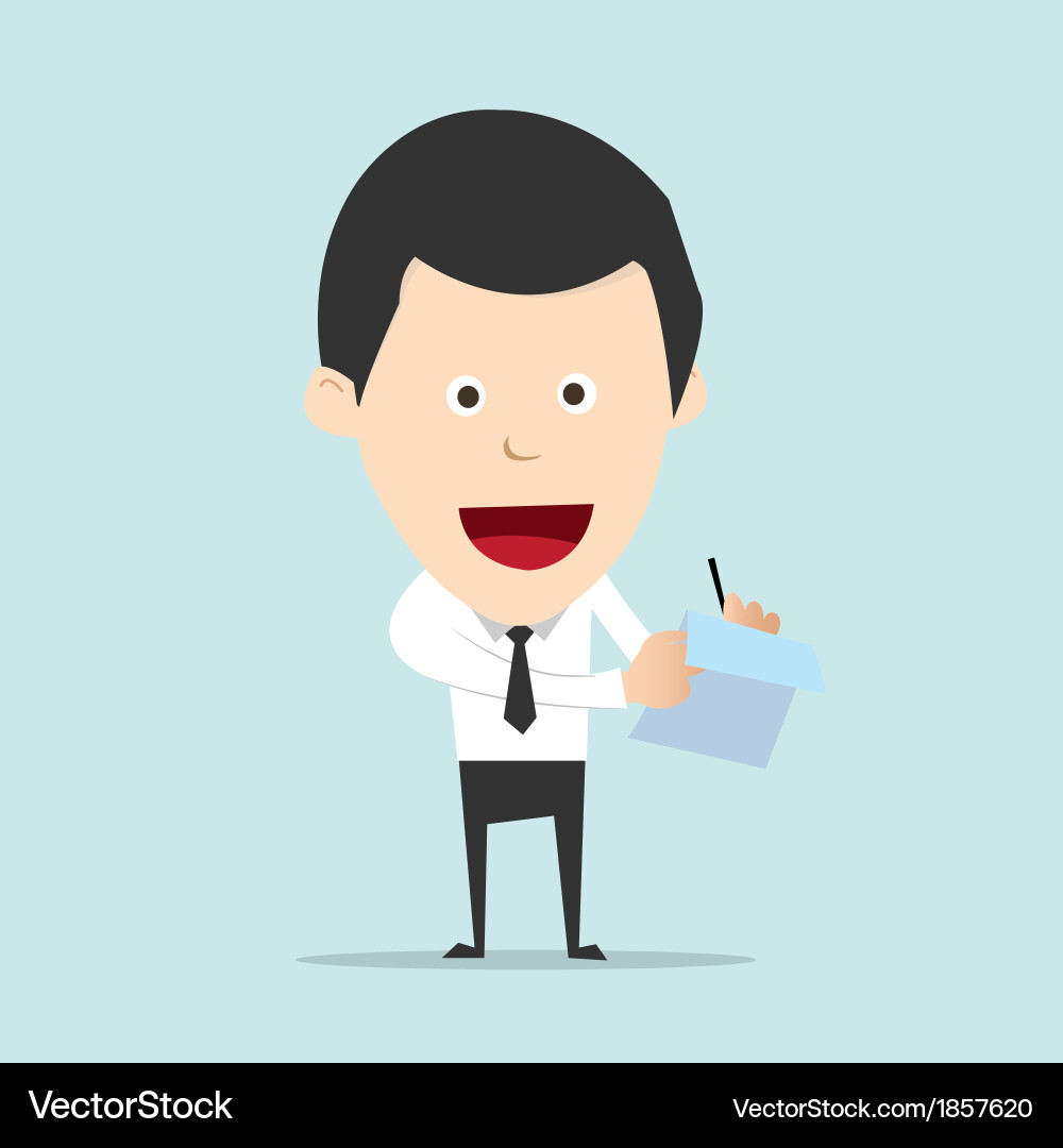 Businessman Writing Report Royalty Free Vector Image