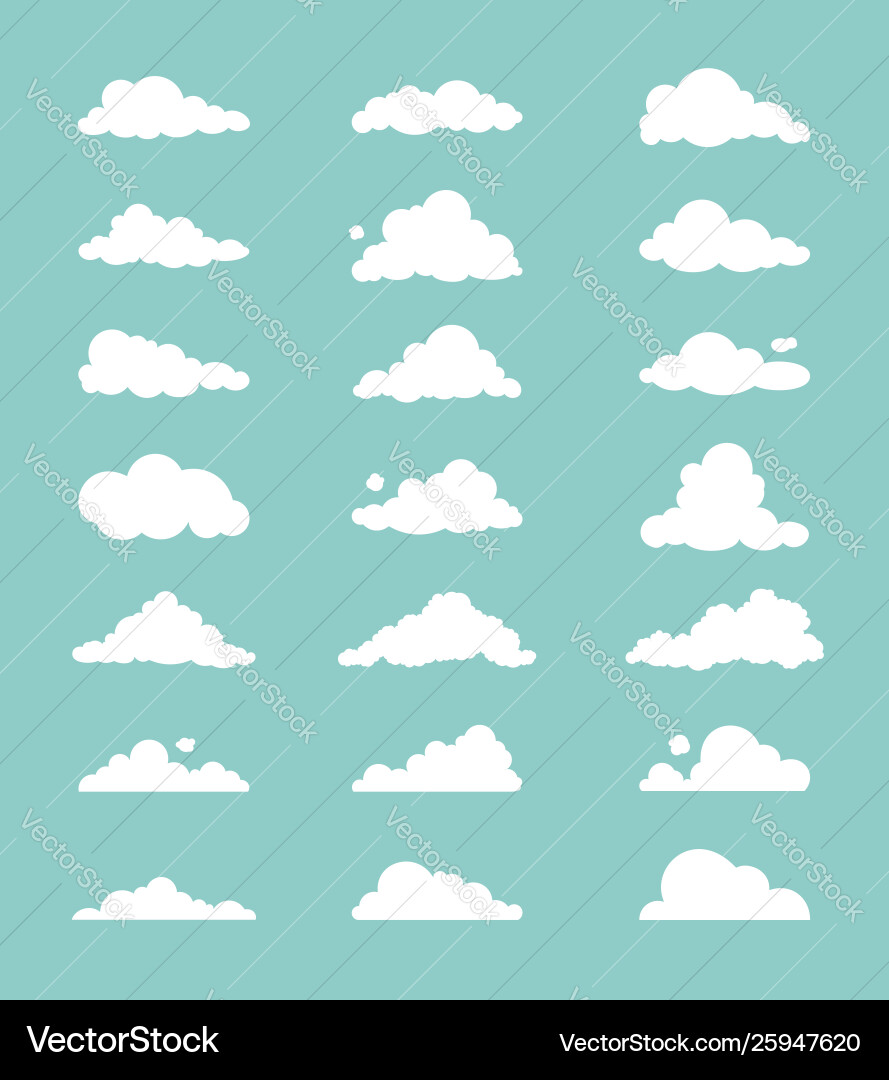 Cartoon Cloud Set Royalty Free Vector Image - VectorStock