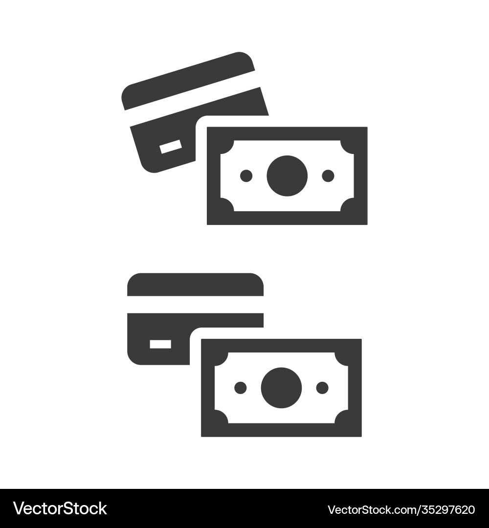 Cash and card payment icon Royalty Free Vector Image
