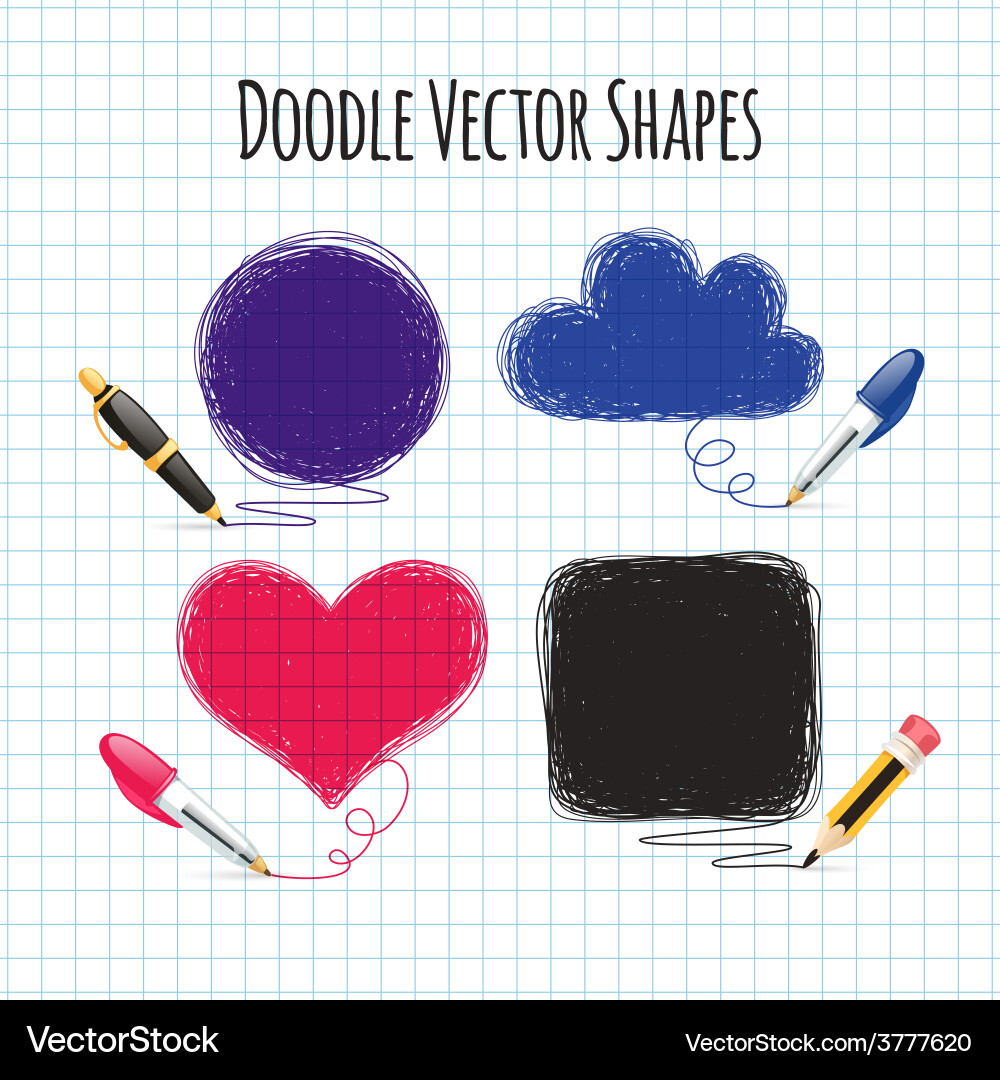 Doodle shapes set Royalty Free Vector Image - VectorStock