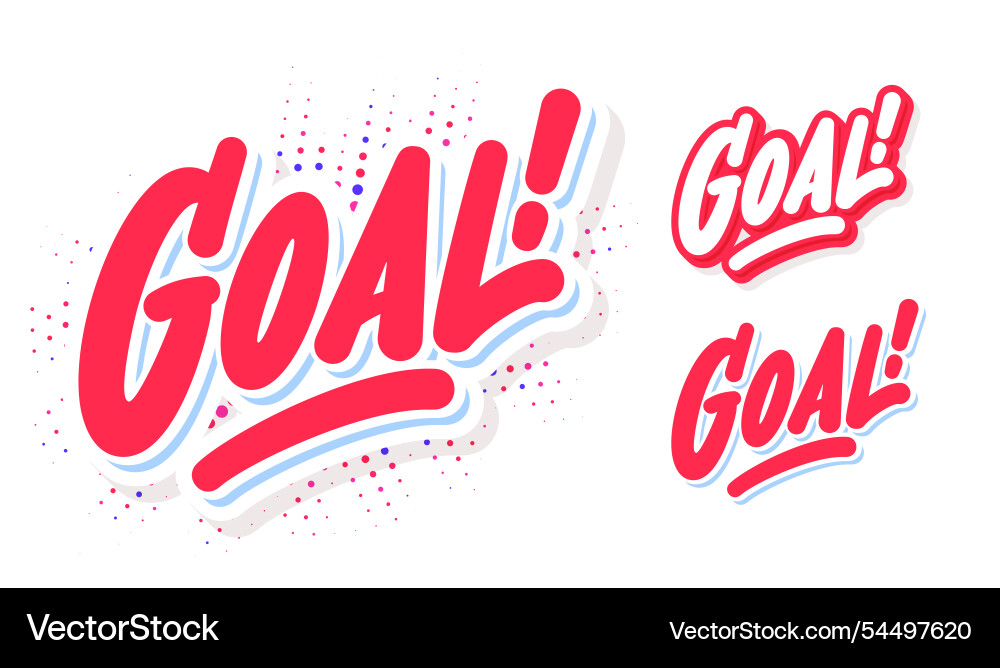 Goal handwritten lettering stickers set Royalty Free Vector