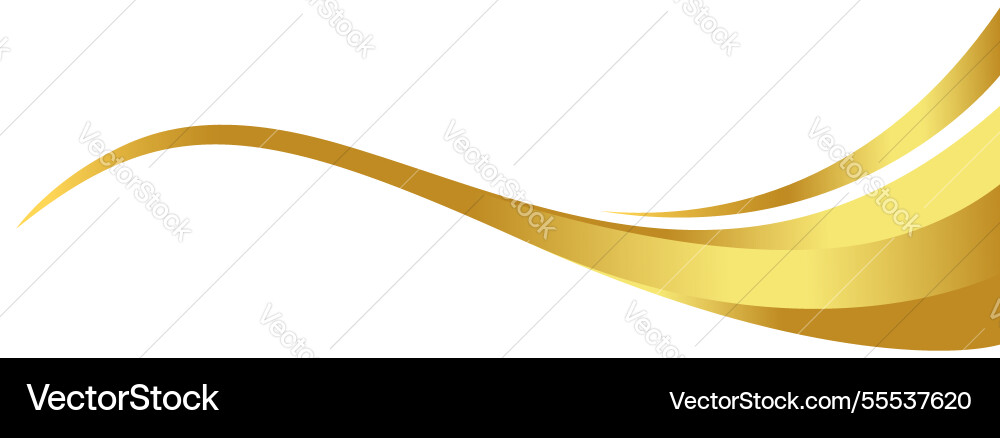Gold wave curve golden corner shape Royalty Free Vector