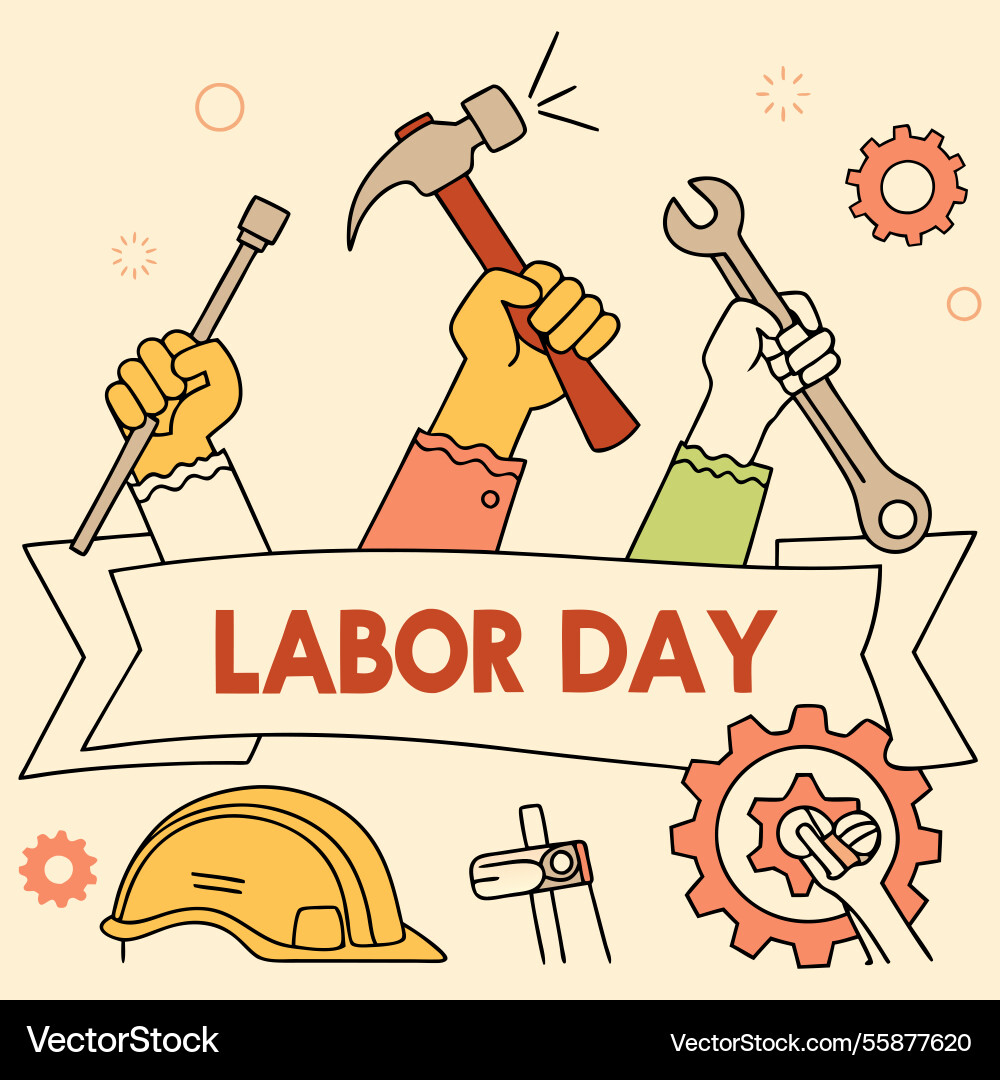 Happy labor day Royalty Free Vector Image - VectorStock