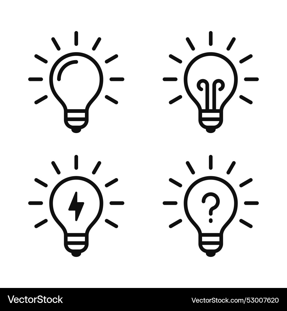 Light bulb icon set on white background Royalty Free Vector