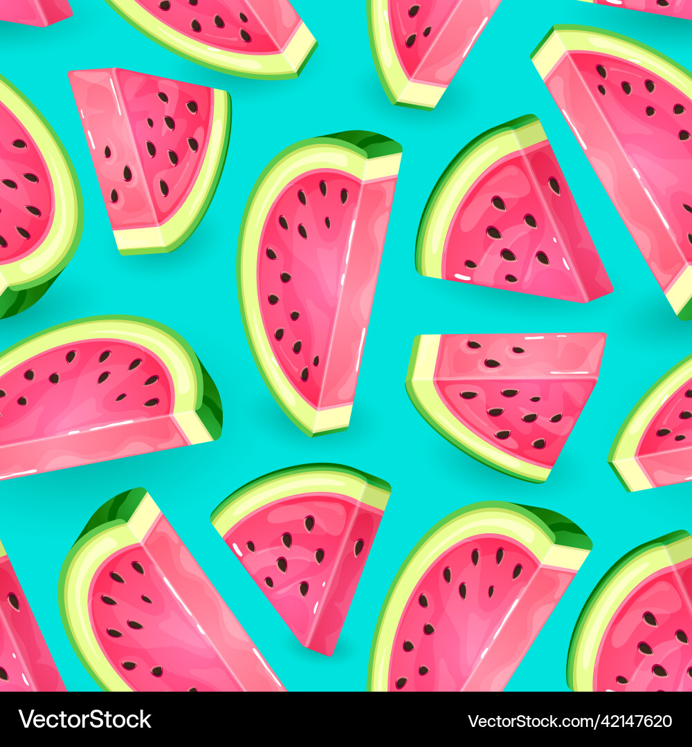 Seamless pattern with watermelon slices Royalty Free Vector