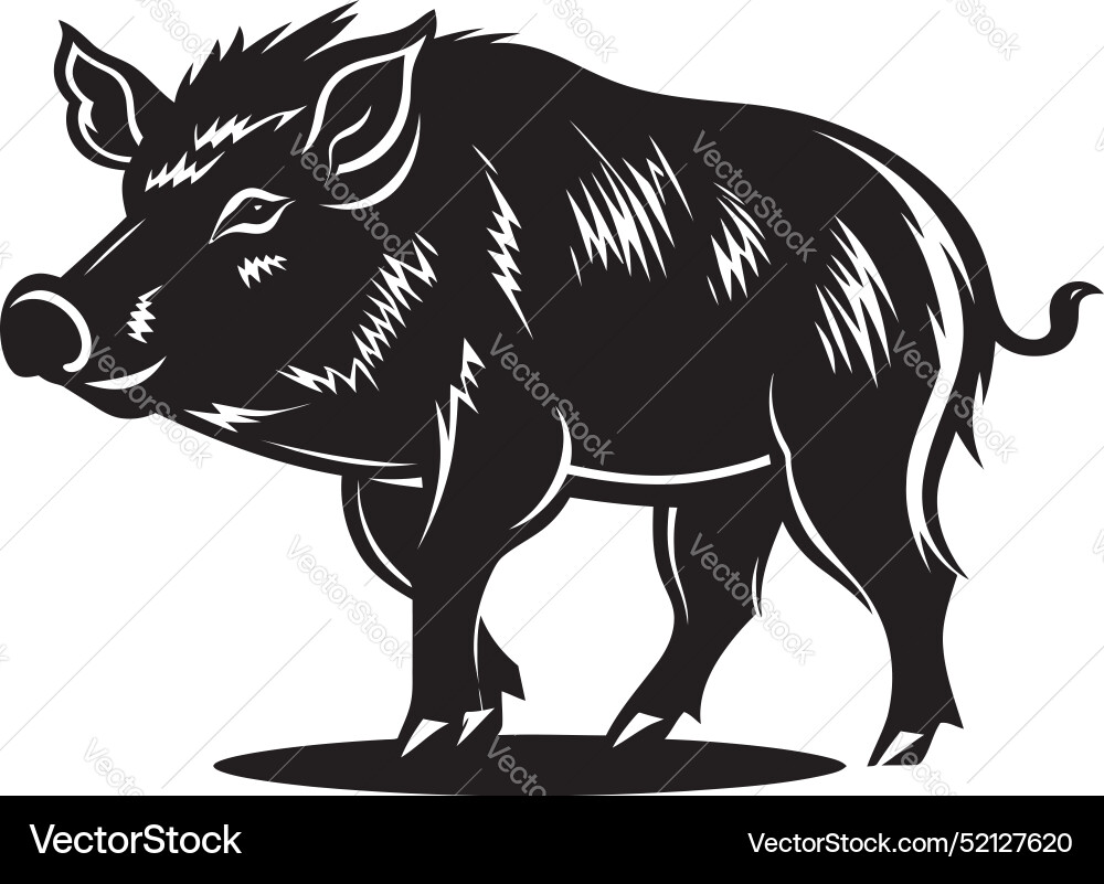 Tusker triumph wild boar emblem rampaging Vector Image