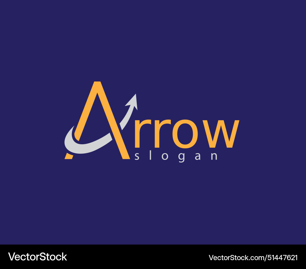 Arrow fonts logo for business Royalty Free Vector Image