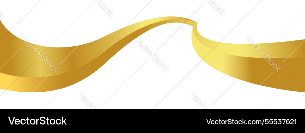 Gold wave curve golden corner shape Royalty Free Vector