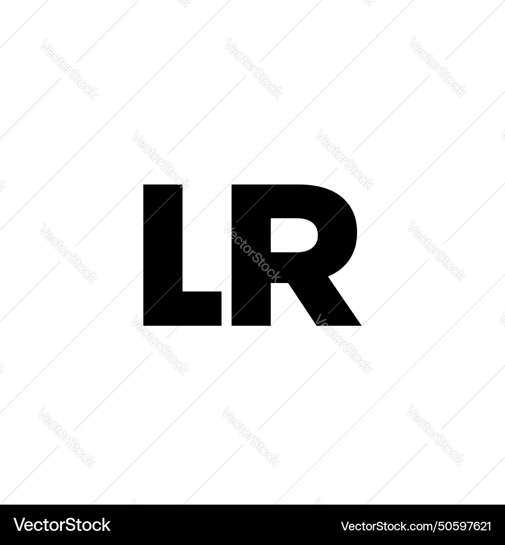 Letter l and r lr logo design template minimal Vector Image