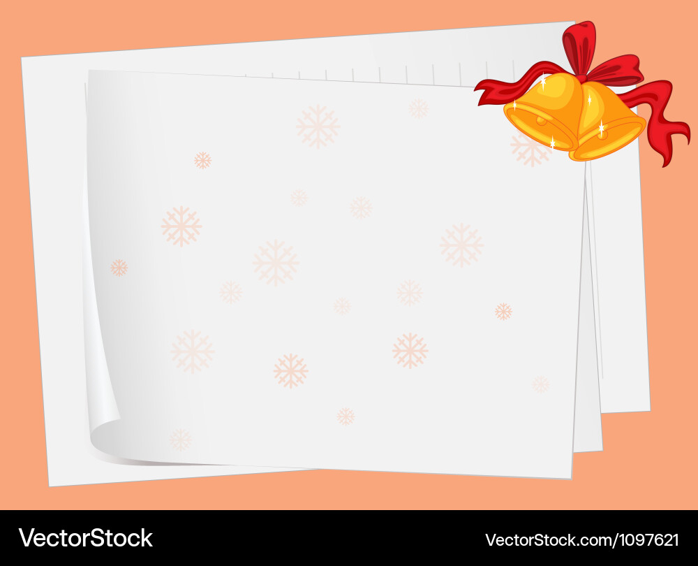 Paper sheets and bells Royalty Free Vector Image