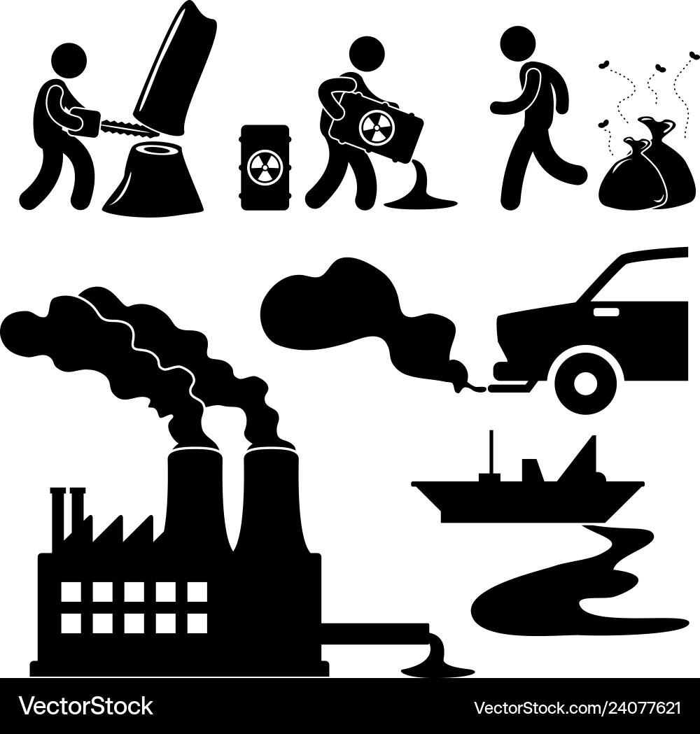 Pollution and Environmental Damage Royalty Free Vector Image