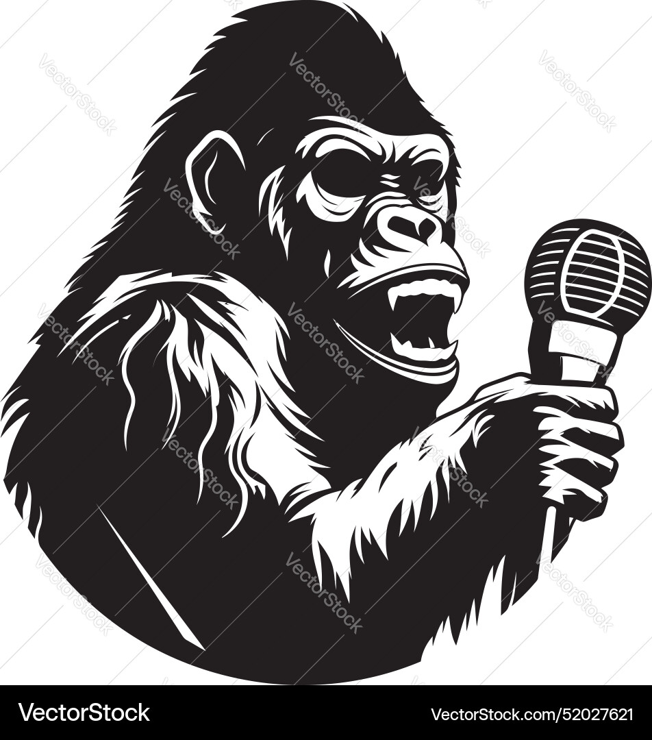 Primate performer black logo badge organic Vector Image