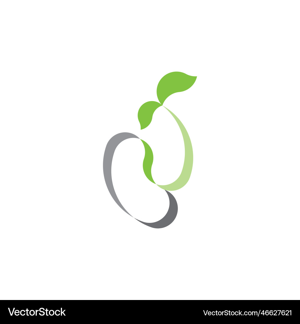 Seed germination sprout icon grain logo Royalty Free Vector