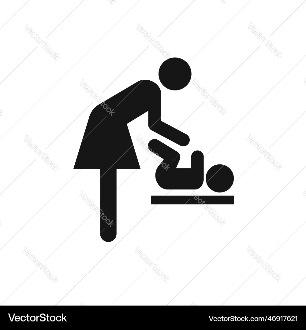 Simple baby change table room symbol Royalty Free Vector