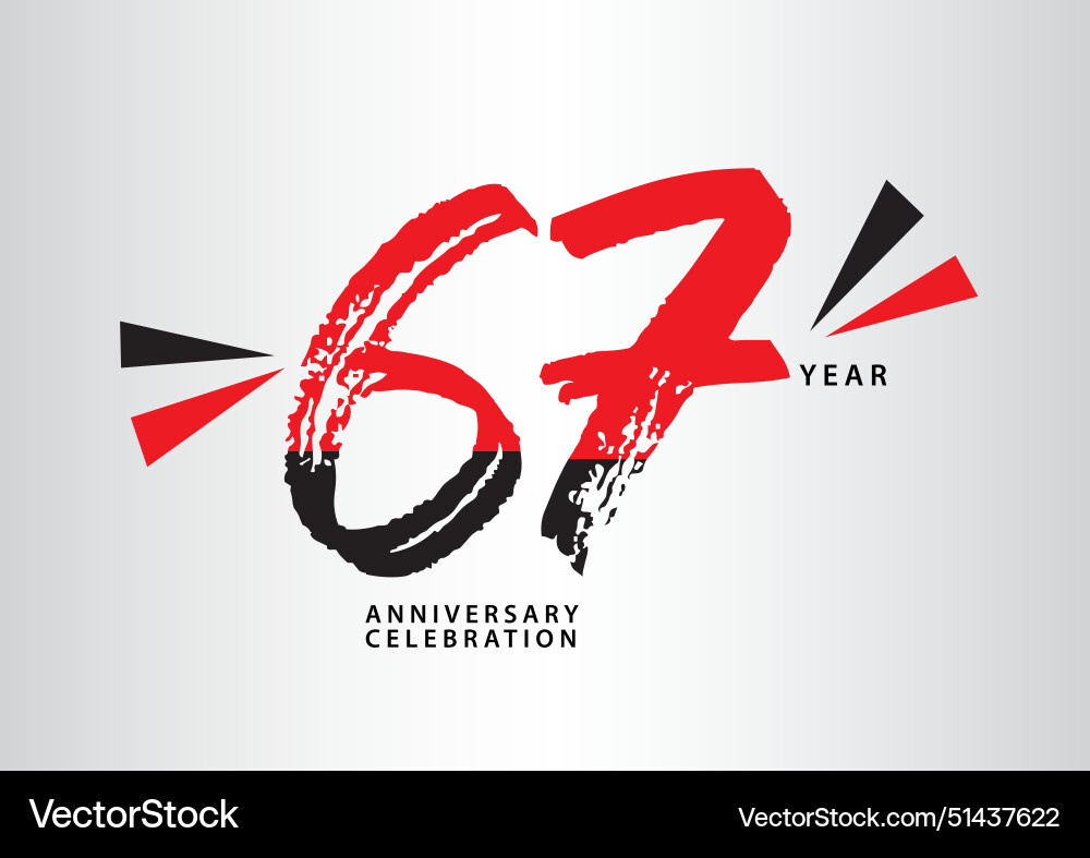 67 year anniversary celebration logotype Vector Image