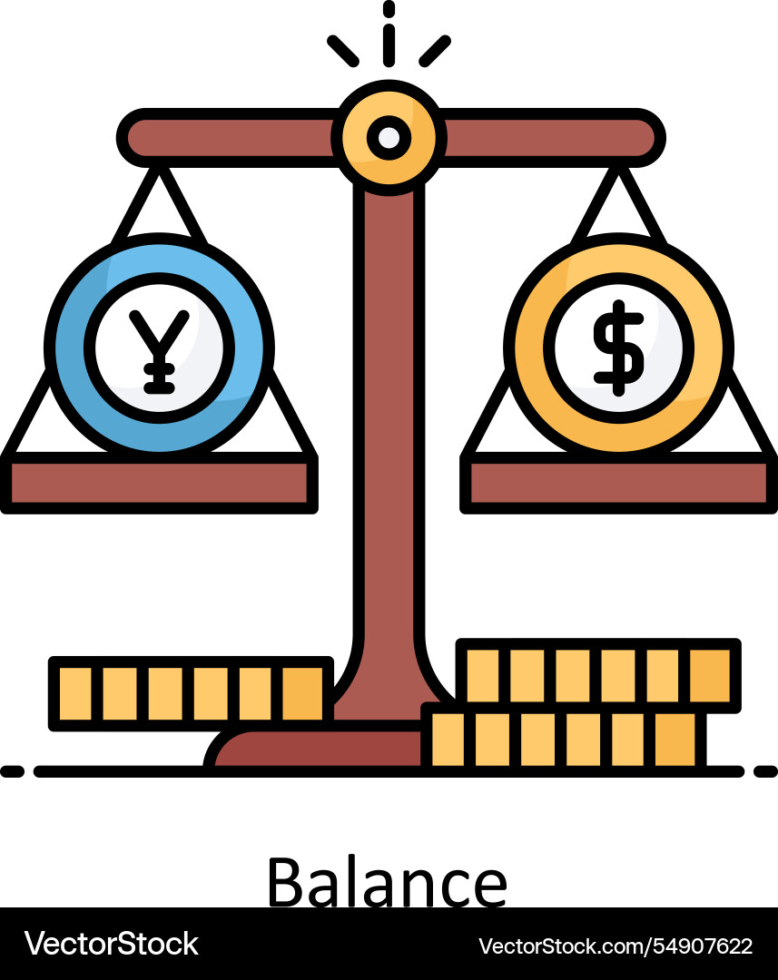 Balance outline icon style Royalty Free Vector Image