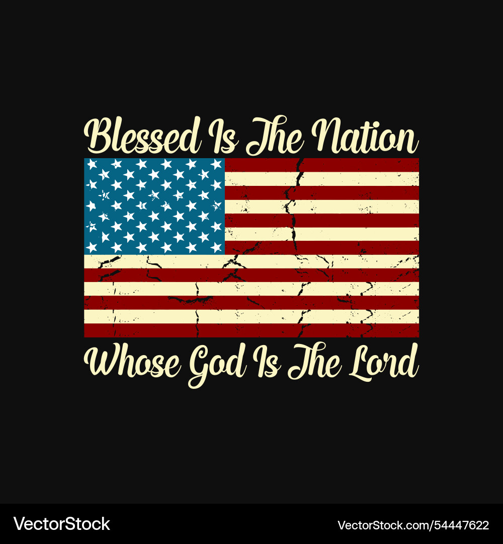 Blessed is the nation whose god lord prayer Vector Image