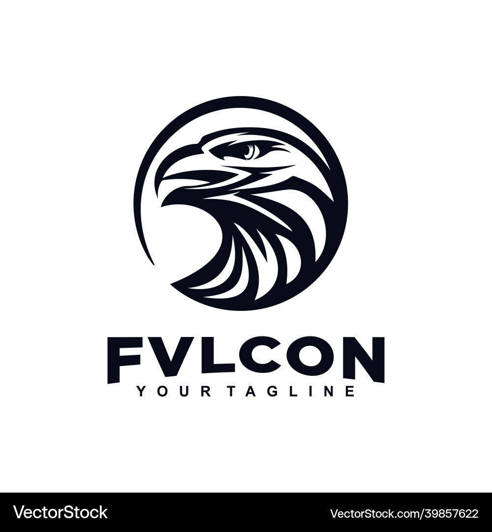 Falcon circle bird logo design template Royalty Free Vector