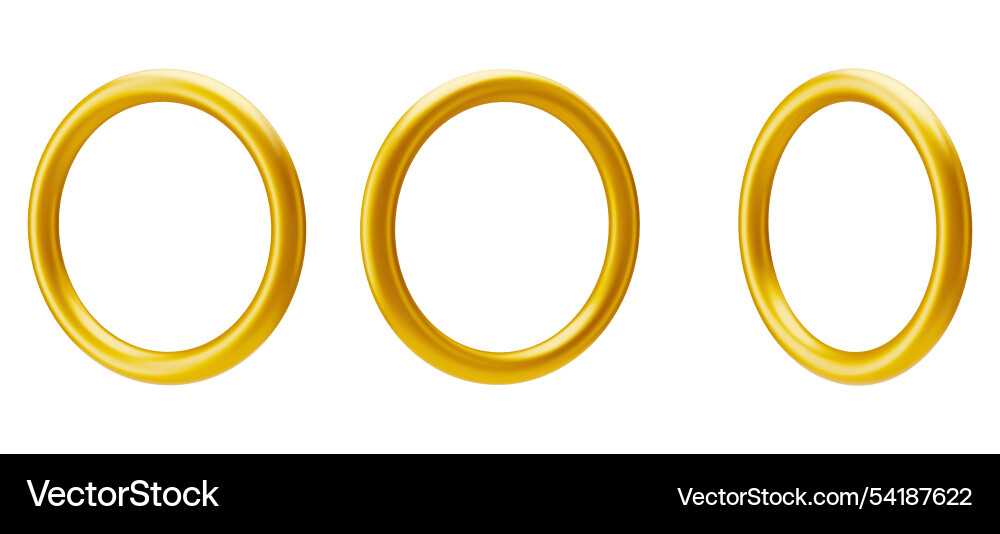 Gold ring frame round banner isolated Royalty Free Vector