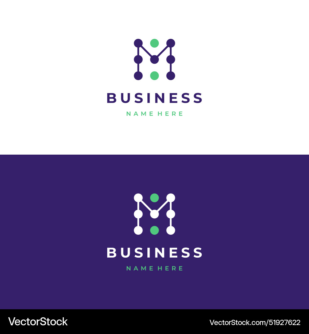 Letter m simple technology logo design modern Vector Image