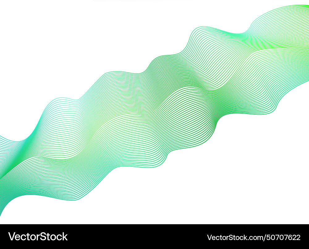 Light green wave design line art squiggle pattern Vector Image