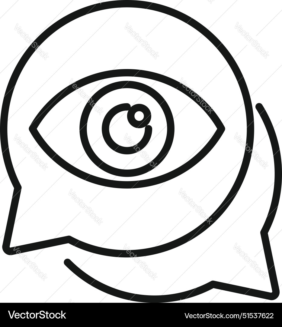 Minimalist eye emblem line art Royalty Free Vector Image