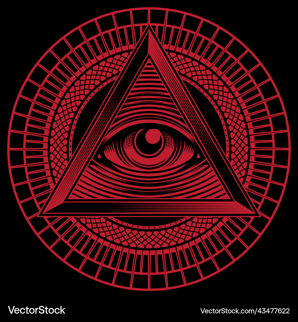 Red eyes illuminati Royalty Free Vector Image - VectorStock
