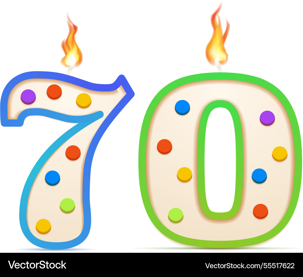 Seventy years anniversary 70 number shaped Vector Image